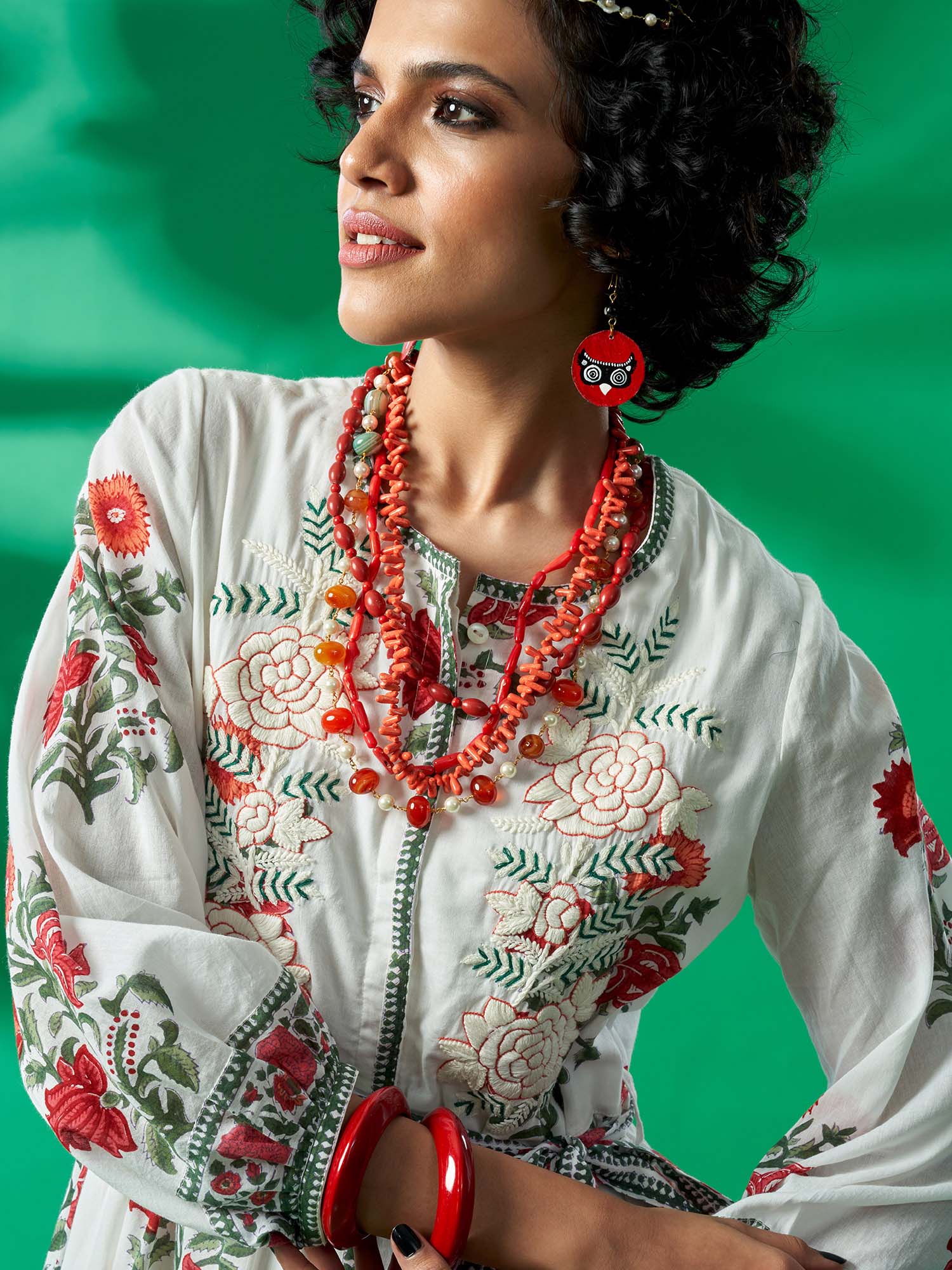 Laxmi Niwas Cotton Dress, Cotton Dress, Samode Palace (multi) - Ahilaya